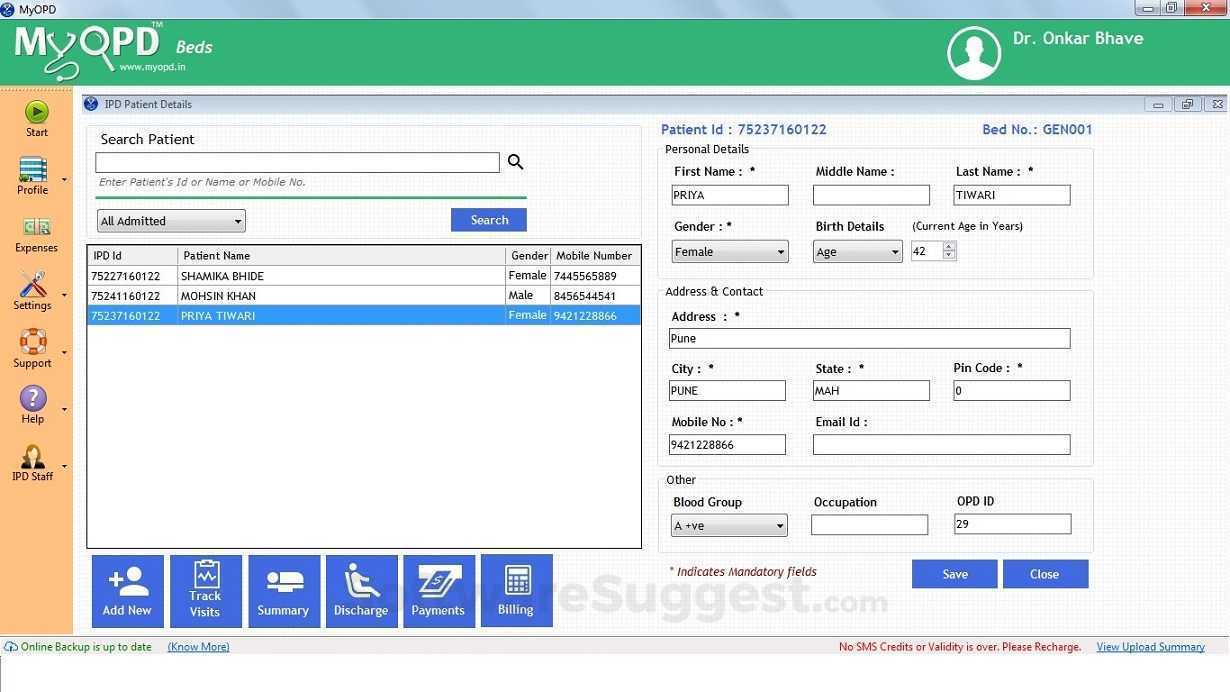 MyOPD Beds Pricing, Features & Reviews 2021 - Free Demo