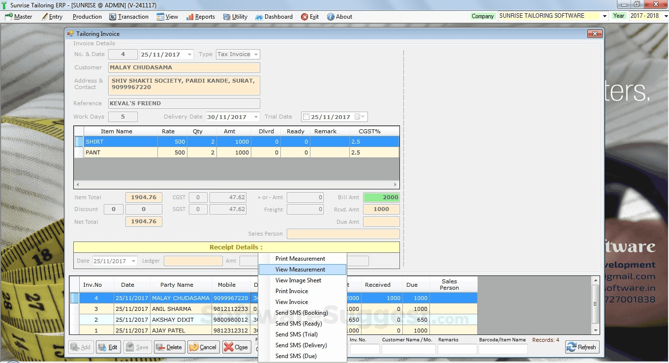 Sunrise Tailoring Software Pricing, Features & Reviews 2019 - Free Demo Sunrise Tailoring Software Pricing, Features & Reviews 2019 - Free Demo