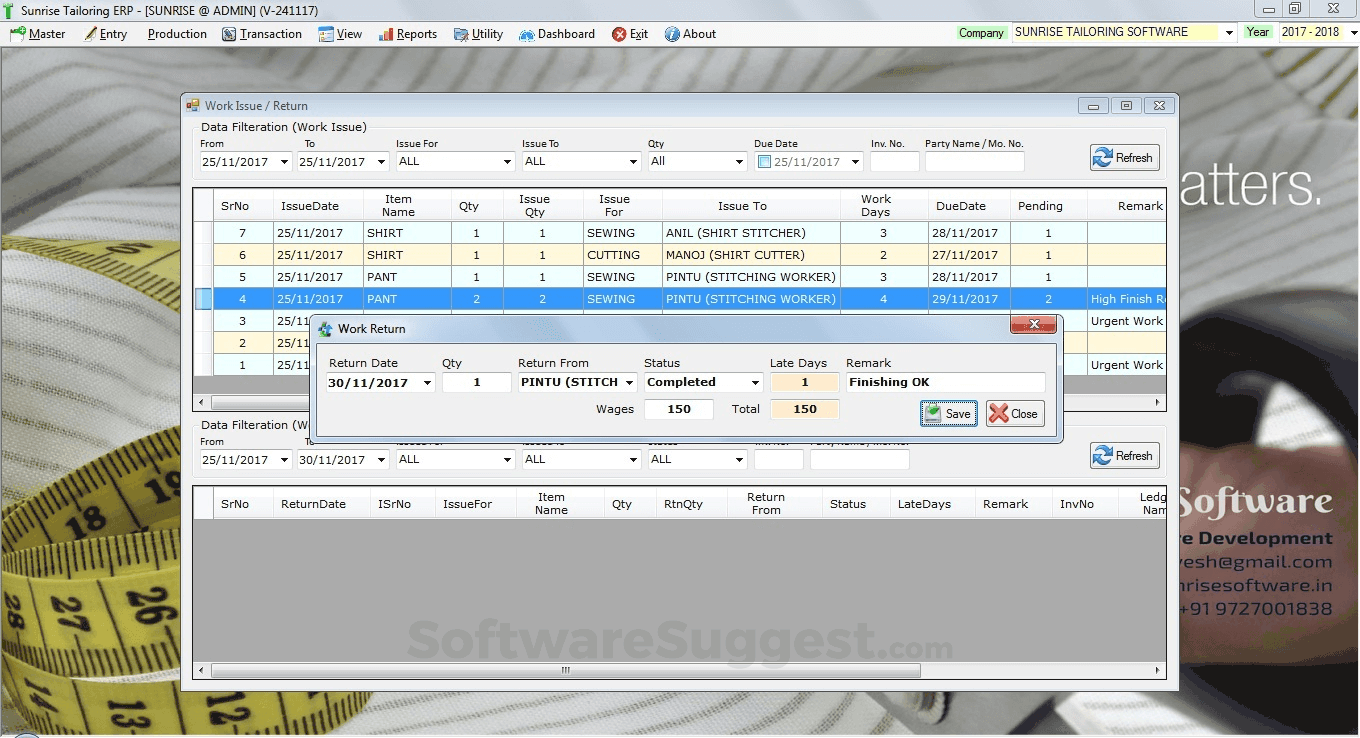 Sunrise Tailoring Software Pricing, Features & Reviews 2019 - Free Demo Sunrise Tailoring Software Pricing, Features & Reviews 2019 - Free Demo