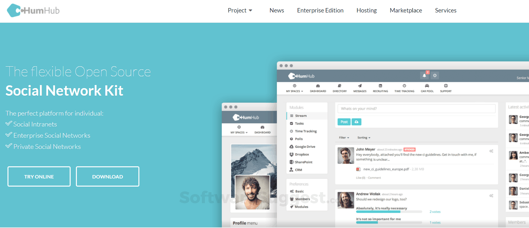Humhub Pricing Features And Reviews 2022 Free Demo