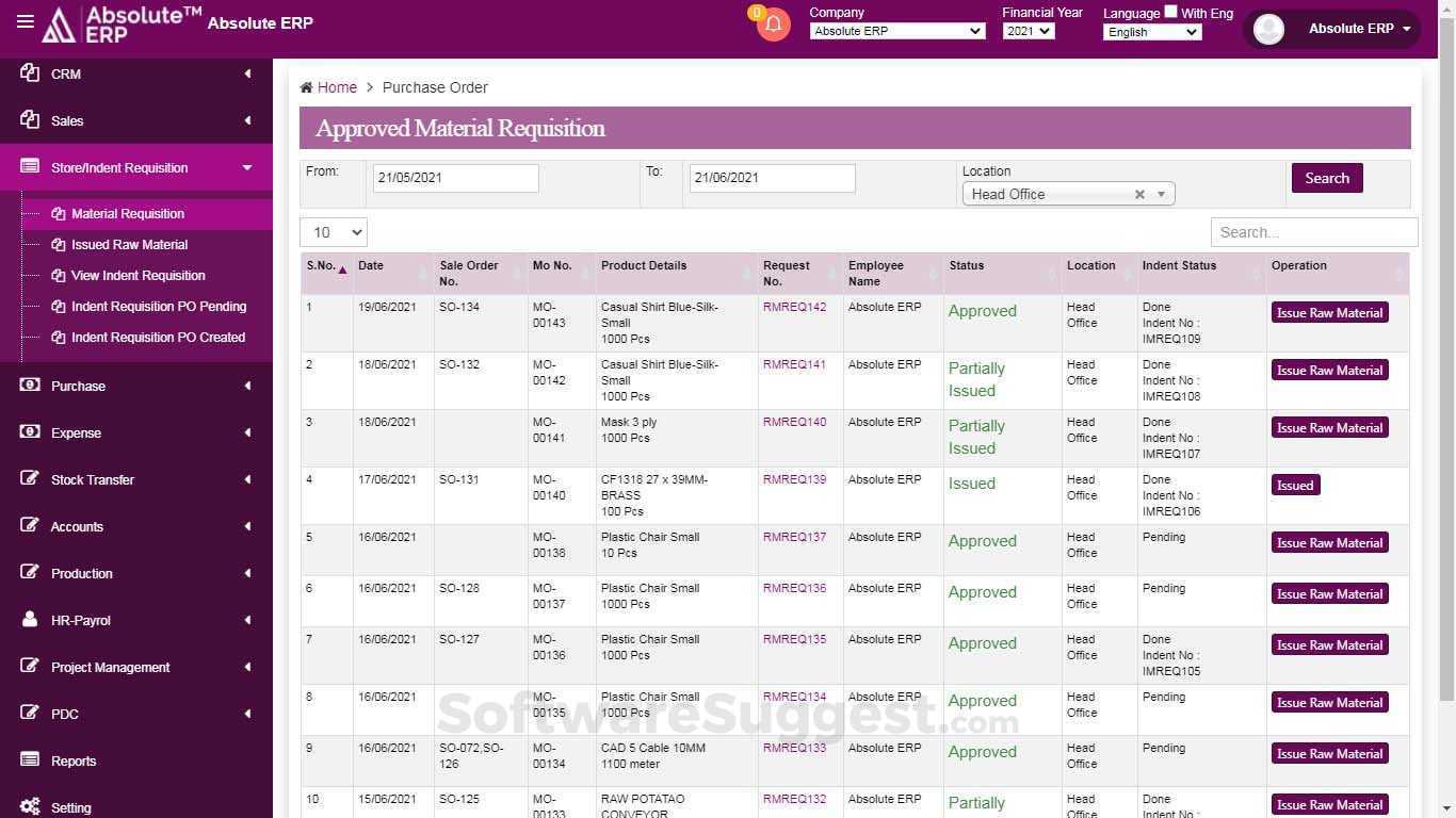 Absolute ERP Pricing, Features, Reviews with Pros and Cons